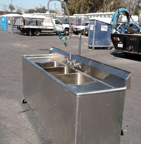 Portable 3 Compartment Sink | Portable Sink with Hot Water